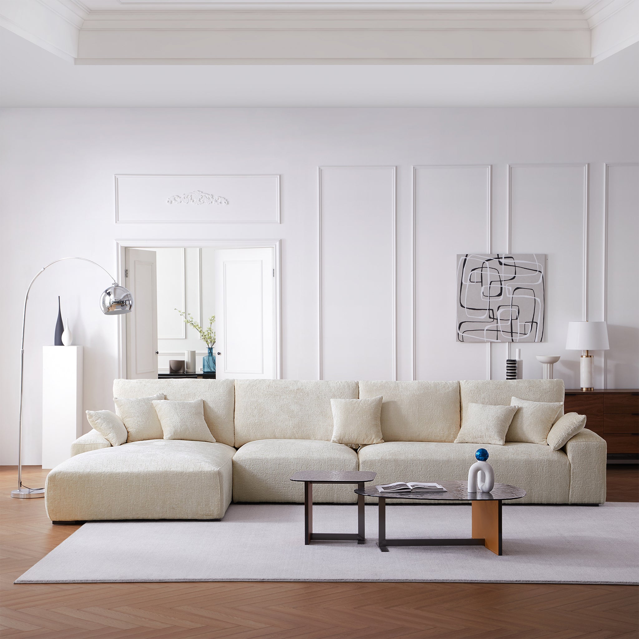 The Empress Beige Sectional – SOKA HOME