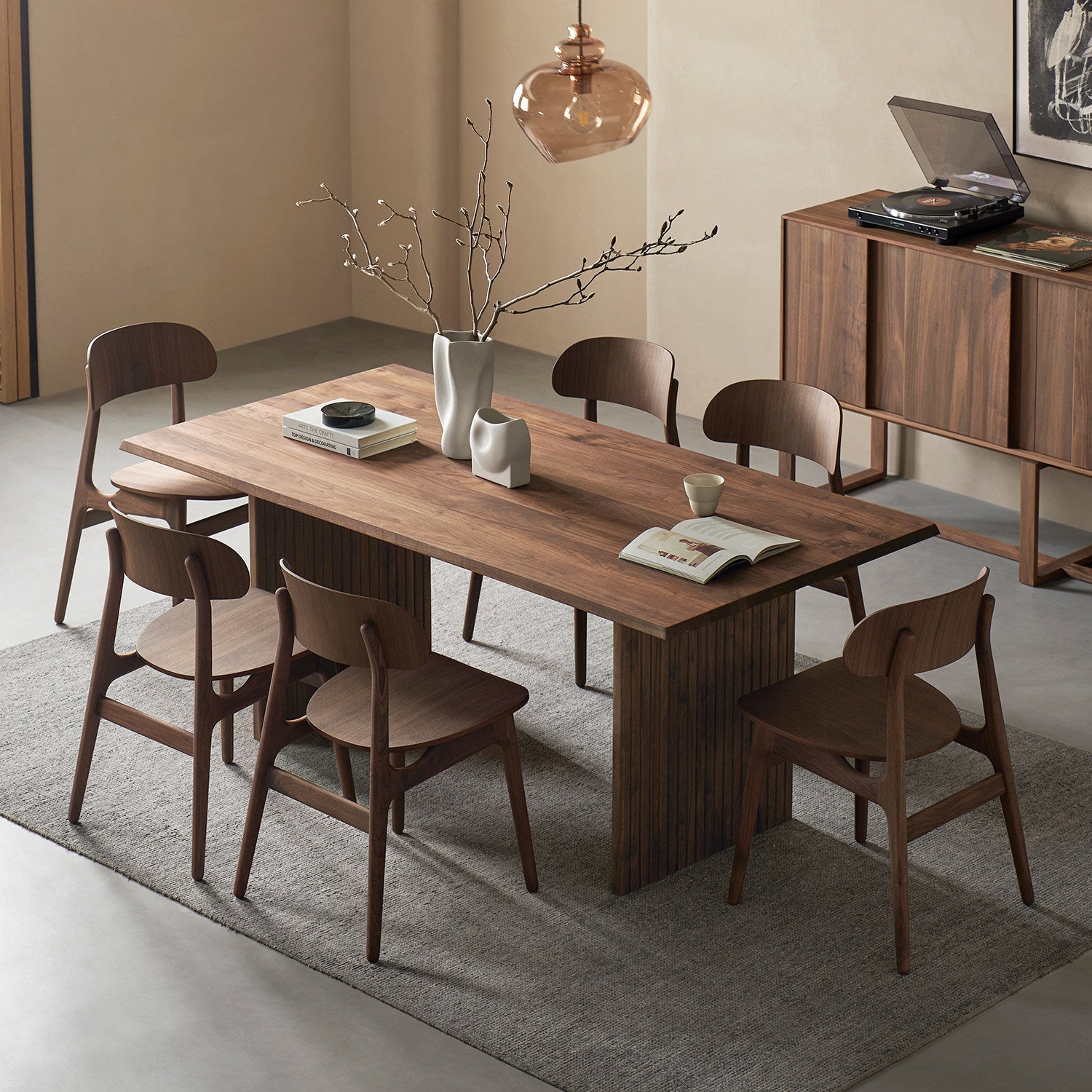 Dovelina Solid Walnut Rectangular Dining Table | Architectural Wabi ...